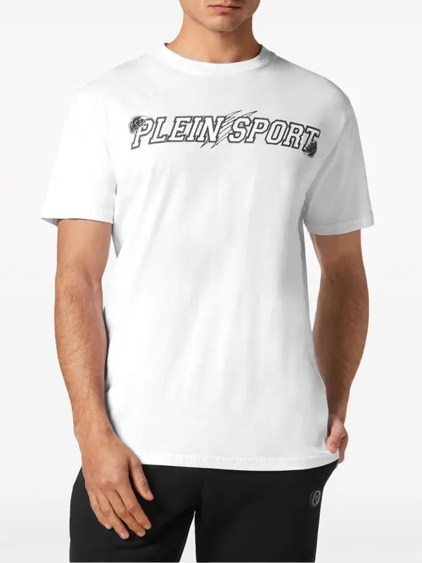 PLEIN SPORT Logo-print Cotton T-shirt - White