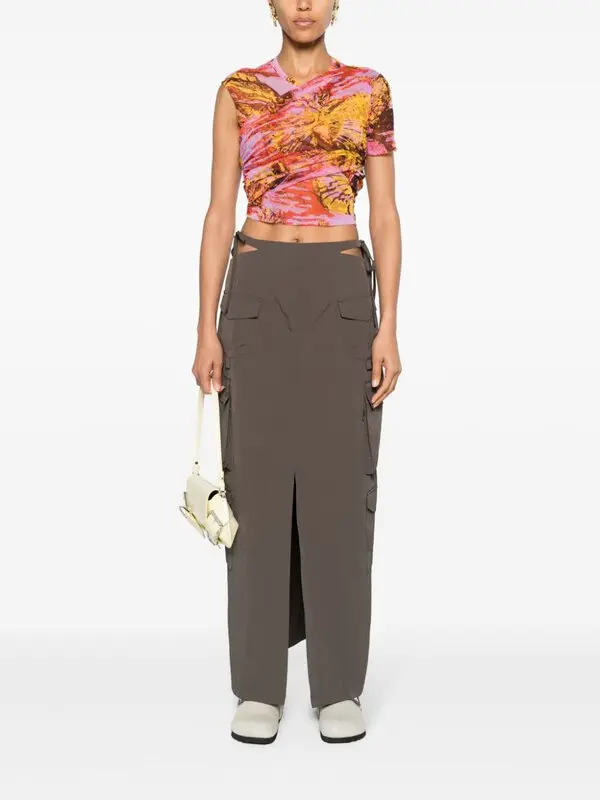 DAILY PAPER Zora Cut-out Cargo Maxi Skirt