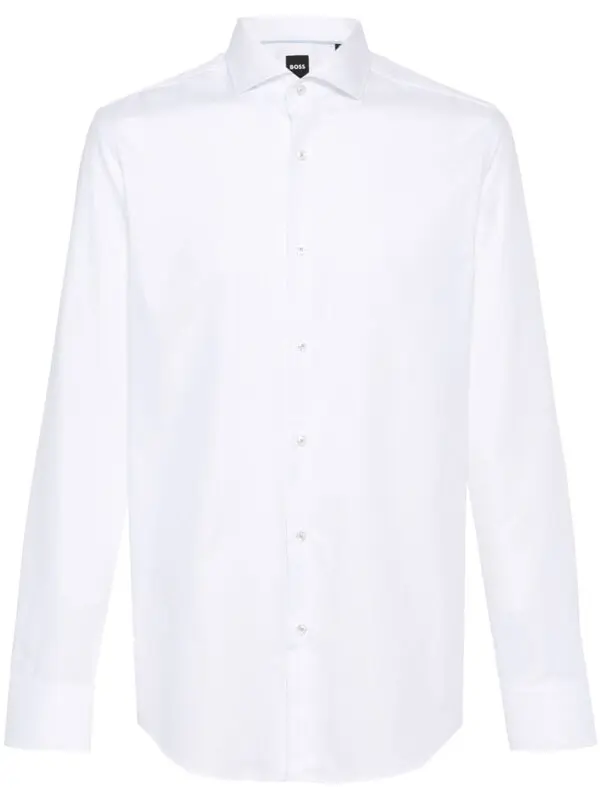 BOSS Long-sleeves Cotton Shirt - White