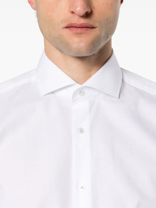 BOSS Long-sleeves Cotton Shirt - White