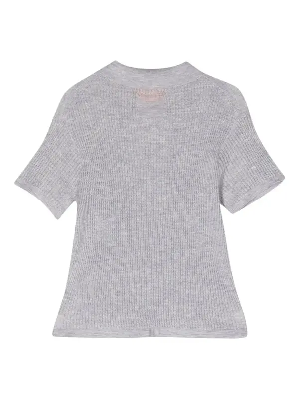 Guest In Residence Shrunken Cashmere Polo Top - Grey