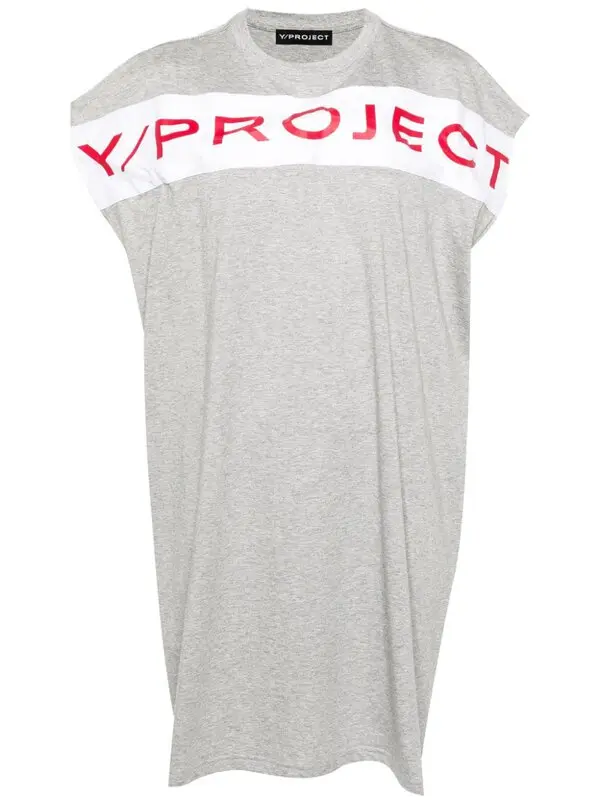 Y/project Logo-print Dress - Grey