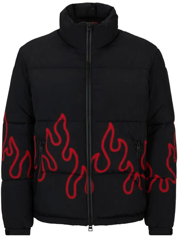 Hugo Flame-print Quilted Jacket