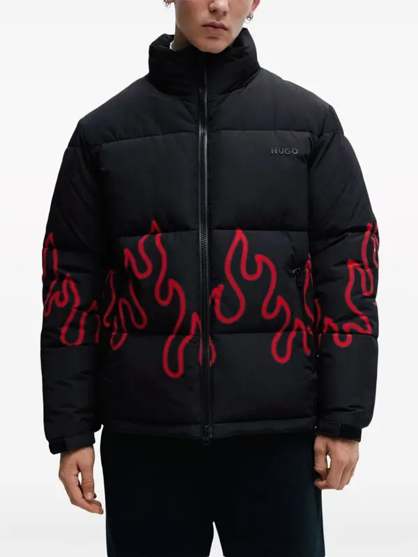Hugo Flame-print Quilted Jacket