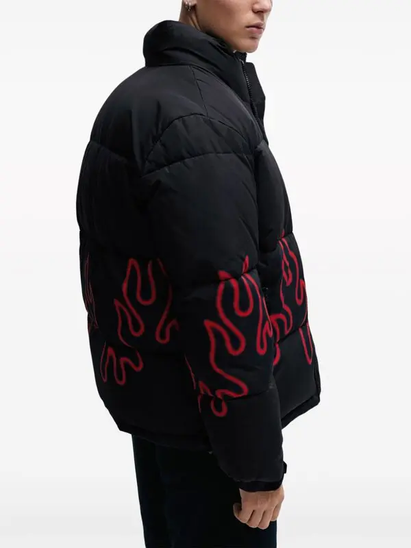 Hugo Flame-print Quilted Jacket