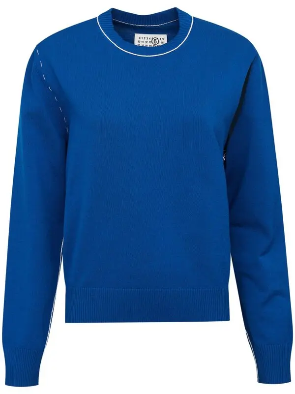 MAISON MARGIELA Crew-neck Cut-out Jumper - Blue