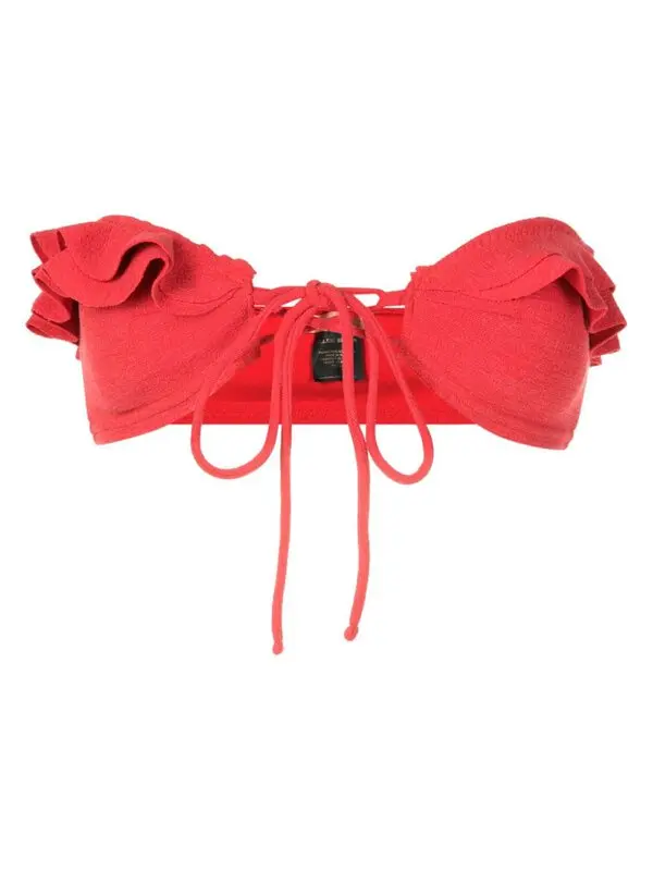 CLUBE BOSSA Bandara Ruffled Bikini Top - Red