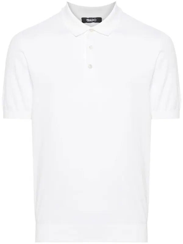 ERALDO Knitted Cotton Polo Shirt - White
