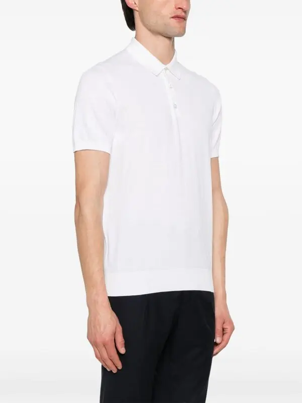 ERALDO Knitted Cotton Polo Shirt - White