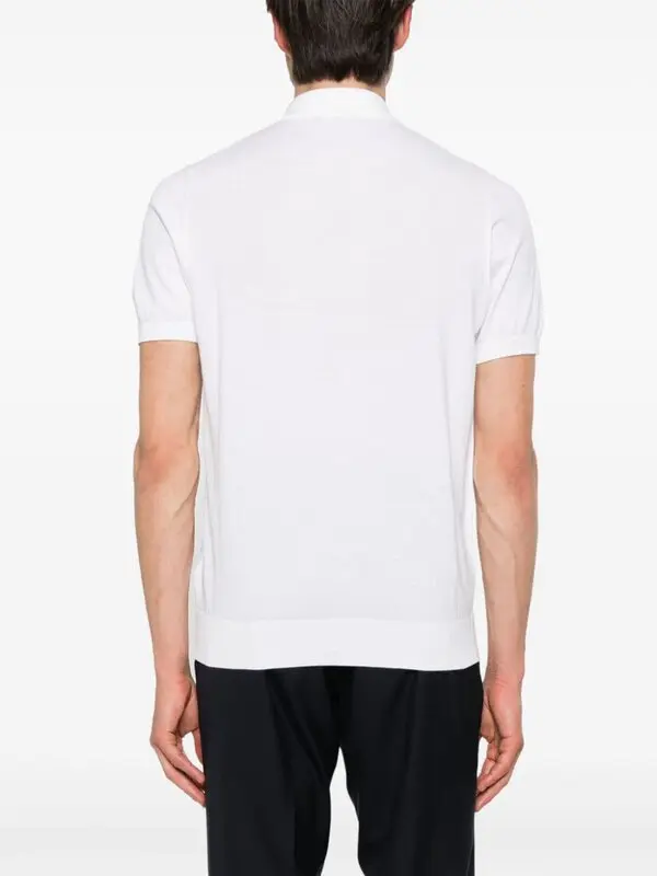 ERALDO Knitted Cotton Polo Shirt - White