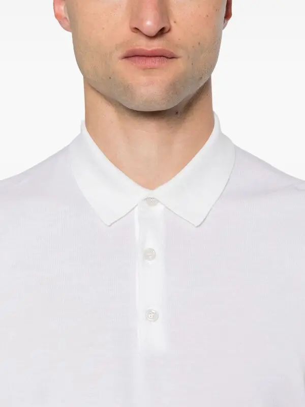 ERALDO Knitted Cotton Polo Shirt - White