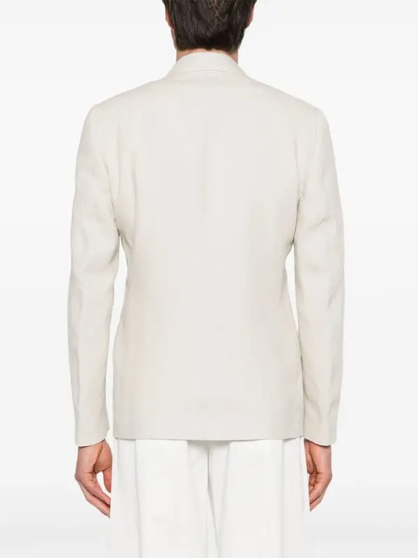LARDINI Double-breasted Linen Blazer - Neutrals
