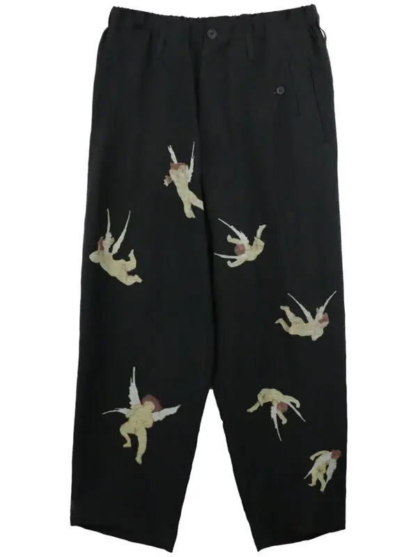 Yohji Yamamoto Angel-print Trousers