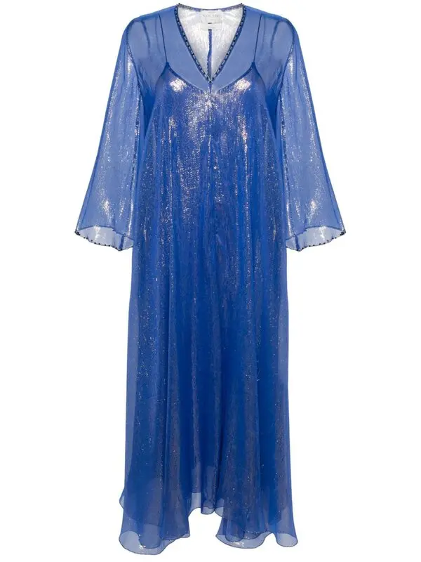 FORTE_FORTE Lurex Kaftan Maxi Dress