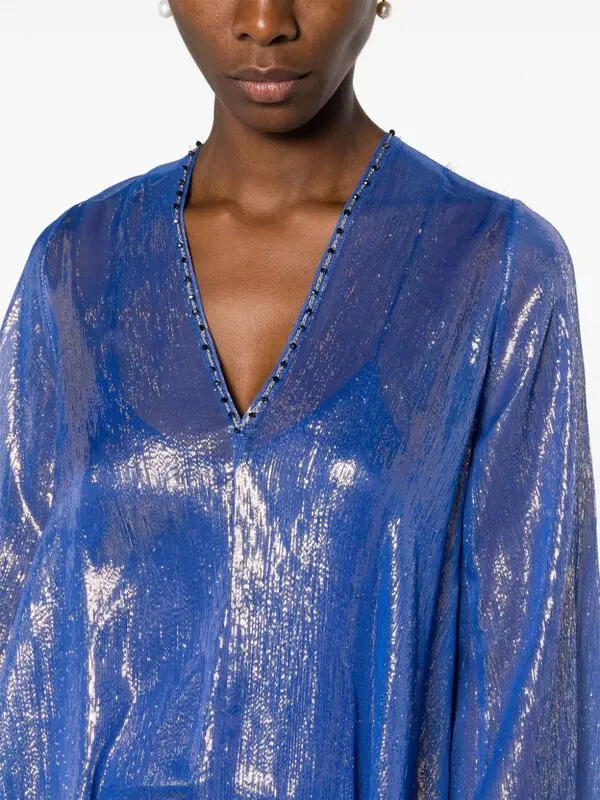 FORTE_FORTE Lurex Kaftan Maxi Dress