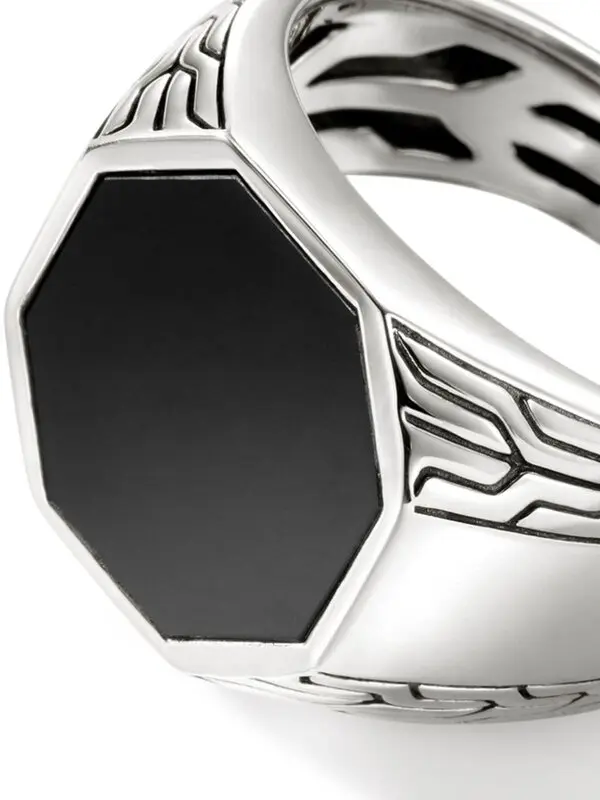 John Hardy Sterling Signet Ring With Onyx - Silver