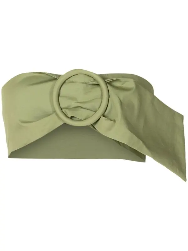 ADRIANA DEGREAS Buckled Crop Top
