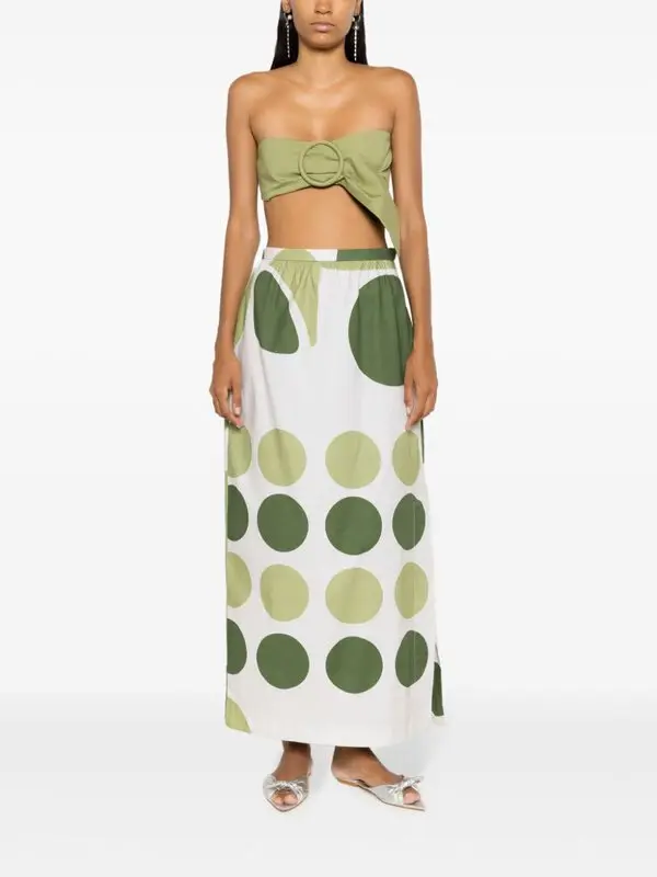 ADRIANA DEGREAS Buckled Crop Top