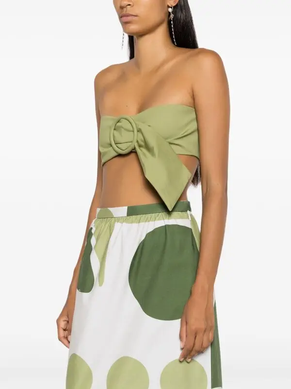 ADRIANA DEGREAS Buckled Crop Top