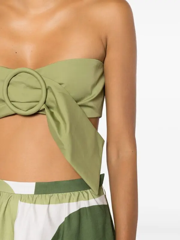 ADRIANA DEGREAS Buckled Crop Top