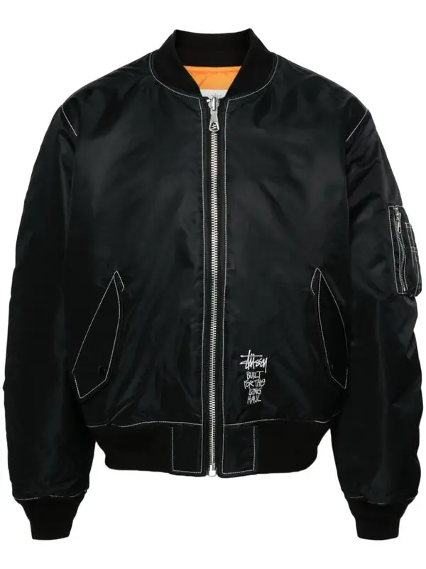 StüSsy Buit Reversibe Bomber Jacket In Black - 30% Off | Editorialist