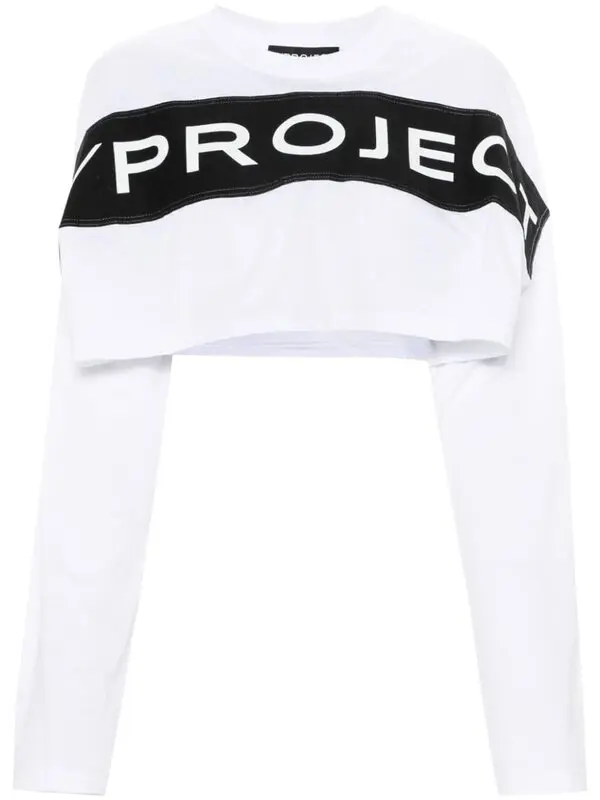 Y/project Logo Appliqué Cropped T-shirt