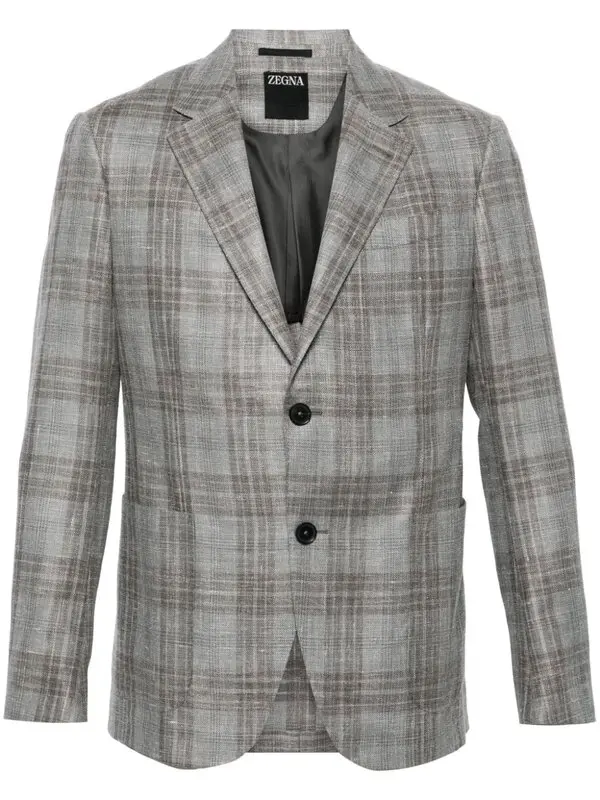 Zegna Checked Single-breasted Blazer
