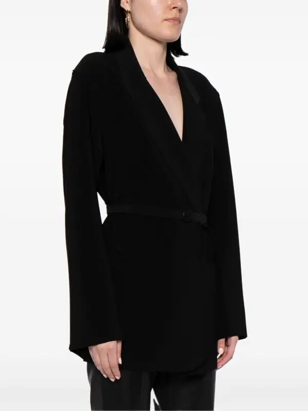 Norma Kamali Belted Double-breasted Blazer