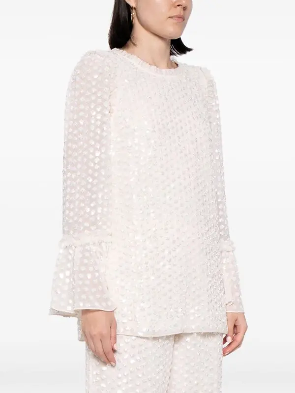 NEEDLE & THREAD Raindrop Sequinned Blouse