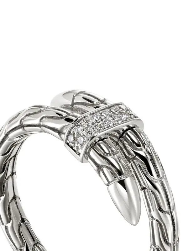 John Hardy Sterling Diamond Spear Ring - Silver
