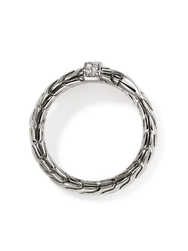 John Hardy Sterling Diamond Spear Ring - Silver