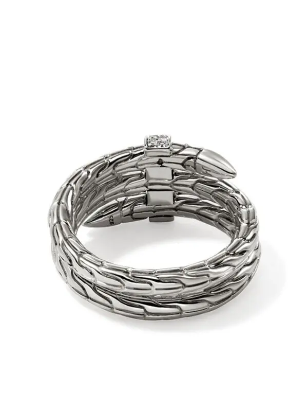 John Hardy Sterling Diamond Spear Ring - Silver