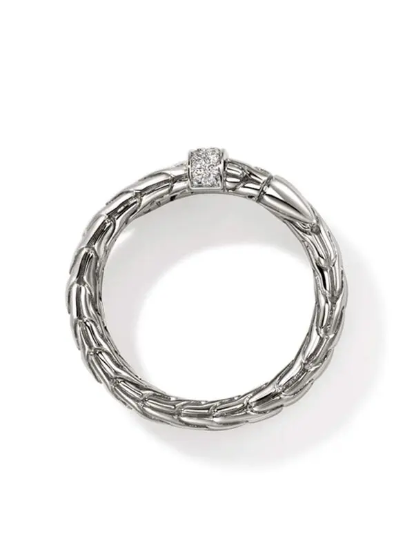 John Hardy Sterling Diamond Spear Ring - Silver