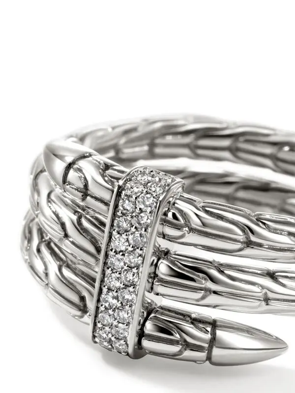 John Hardy Sterling Diamond Spear Ring - Silver