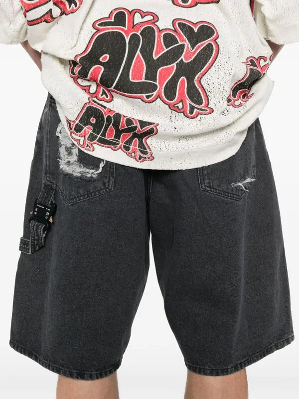 Buy 1017 Alyx 9sm Distressed Denim Shorts - Black At 20% Off