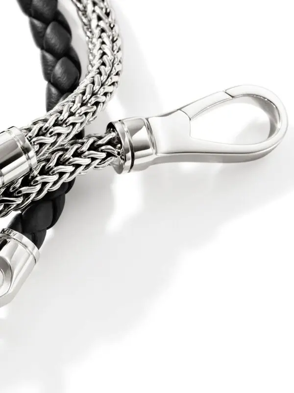 John Hardy Sterling And Leather Wrap Bracelet - Silver