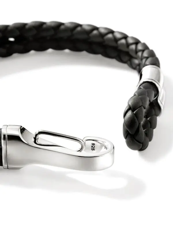 John Hardy Sterling Silver And Leather Braided Bracelet - Black