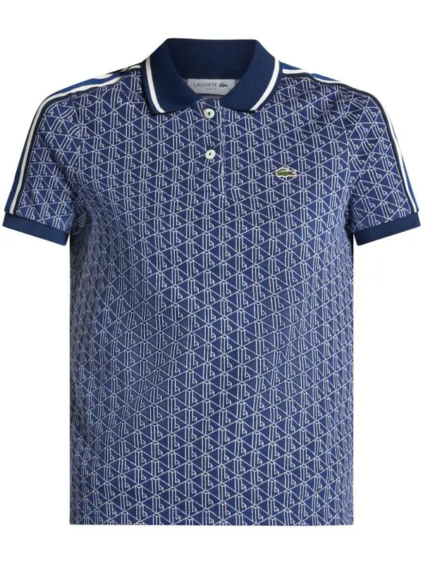 Lacoste Logo-embroidered Cotton Polo Top - Blue