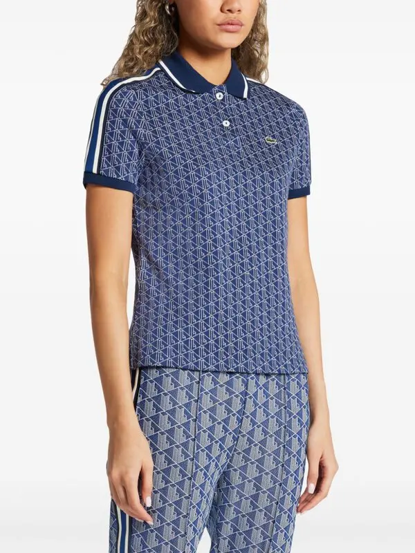 Lacoste Logo-embroidered Cotton Polo Top - Blue