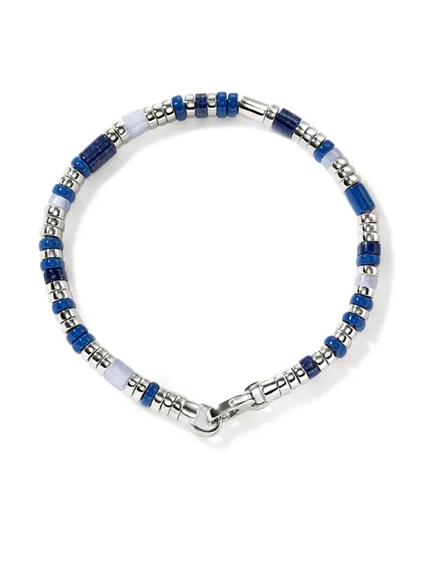 John Hardy Sterling Lapis Lazuli, And Agate Bracelet