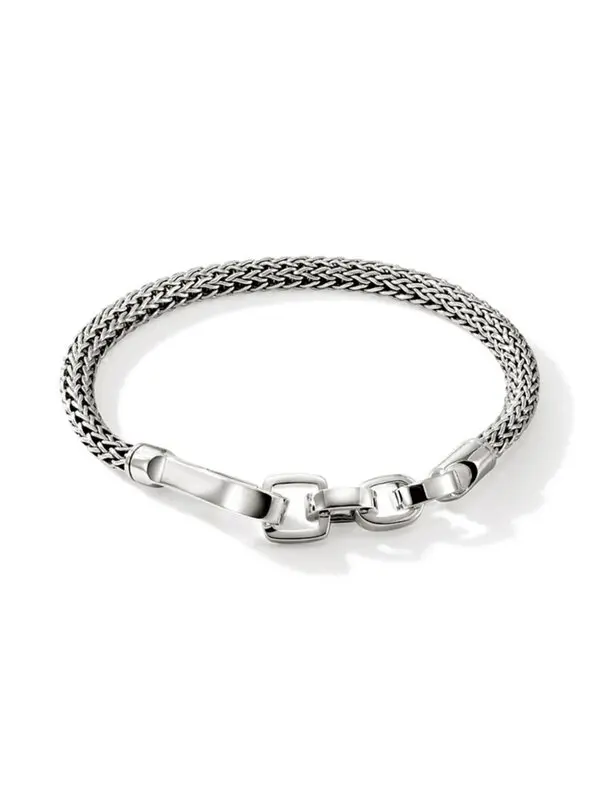 John Hardy Sterling Wheat Chain Hook Bracelet - Silver