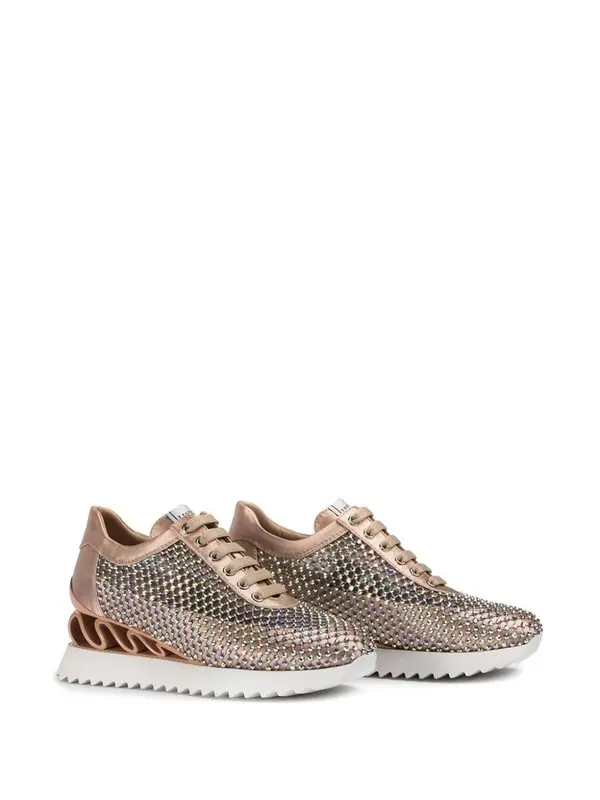 LE SILLA Gilda 60mm Crystal-embellished Sneakers - Pink