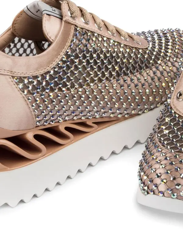 LE SILLA Gilda 60mm Crystal-embellished Sneakers - Pink