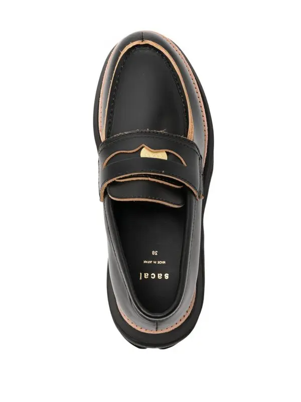 Sacai Coin-Detail Leather Loafers In Black - 44% Off  display picture 2