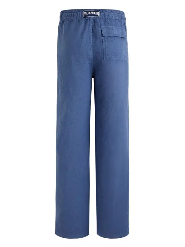Vilebrequin Straight-leg Linen Trousers - Blue