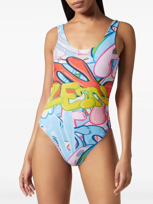 Philipp Plein Graffiti-print Swimsuit