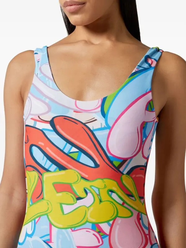 Philipp Plein Graffiti-print Swimsuit