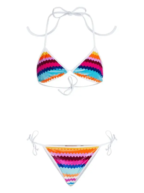 Missoni Zigzag-print Triangle Bikini - Blue