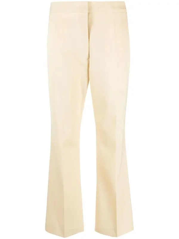 JIL SANDER High-waisted Cropped Trousers - Yellow