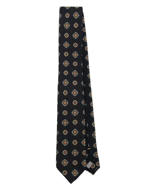 Canali Geometric-print Wool Tie